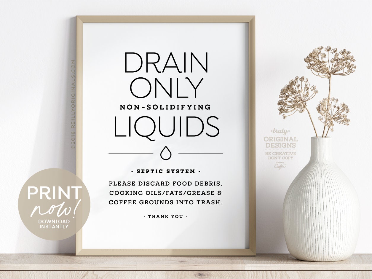 Flush Only Toilet Paper & Drain Only Liquids, Set of 2 Printable Files ...