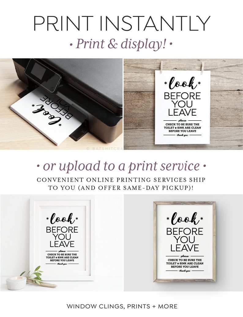 Look Before You Leave Ready to Ship or Print at Home - Etsy