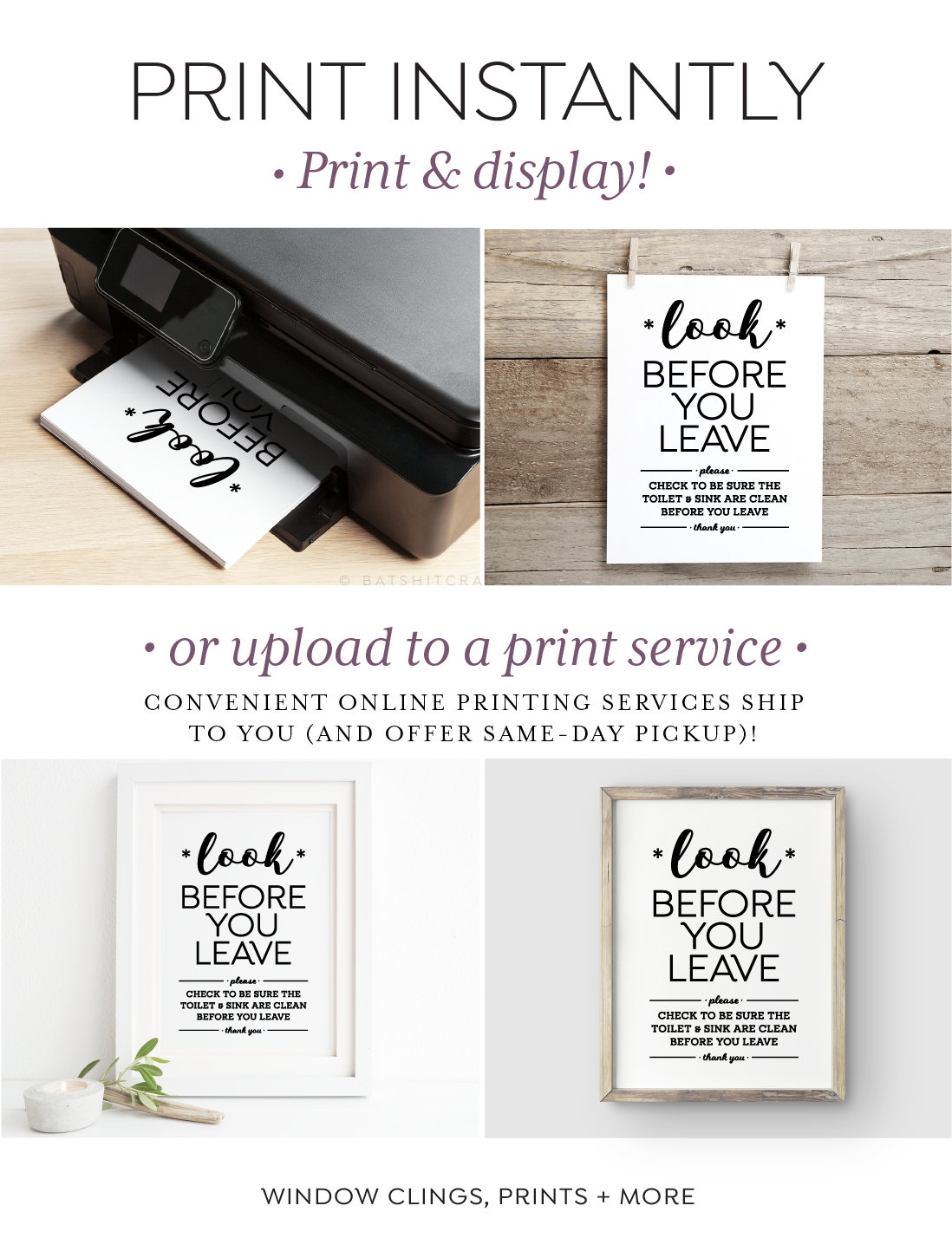 Look Before You Leave Ready to Ship or Print at Home - Etsy UK