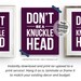 Funny Don't Be A Knucklehead PRINTABLE Poster Sign Wash - Etsy