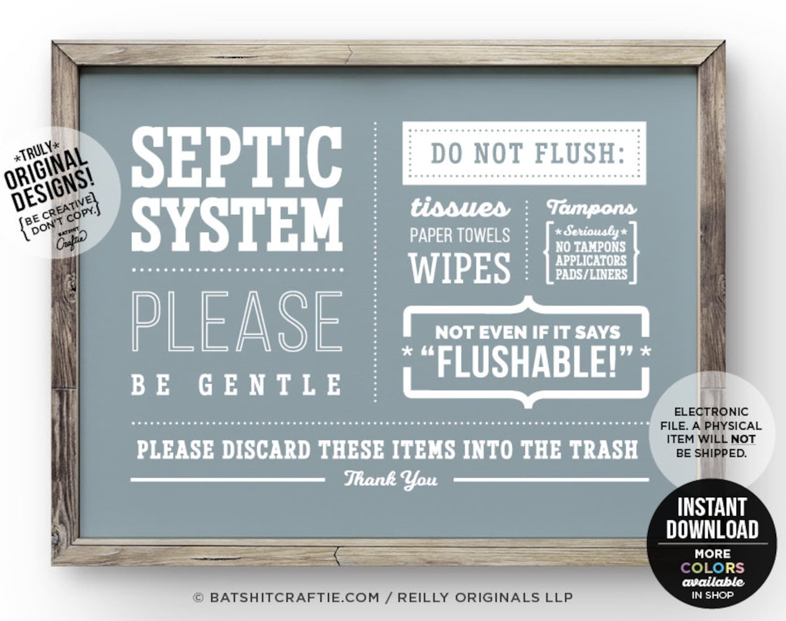 Septic System Sign PRINTABLE Bathroom Sensitive Plumbing Flush - Etsy
