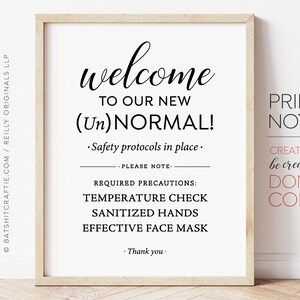Welcome New un Normal Safety Protocols Required Printable Sign ...