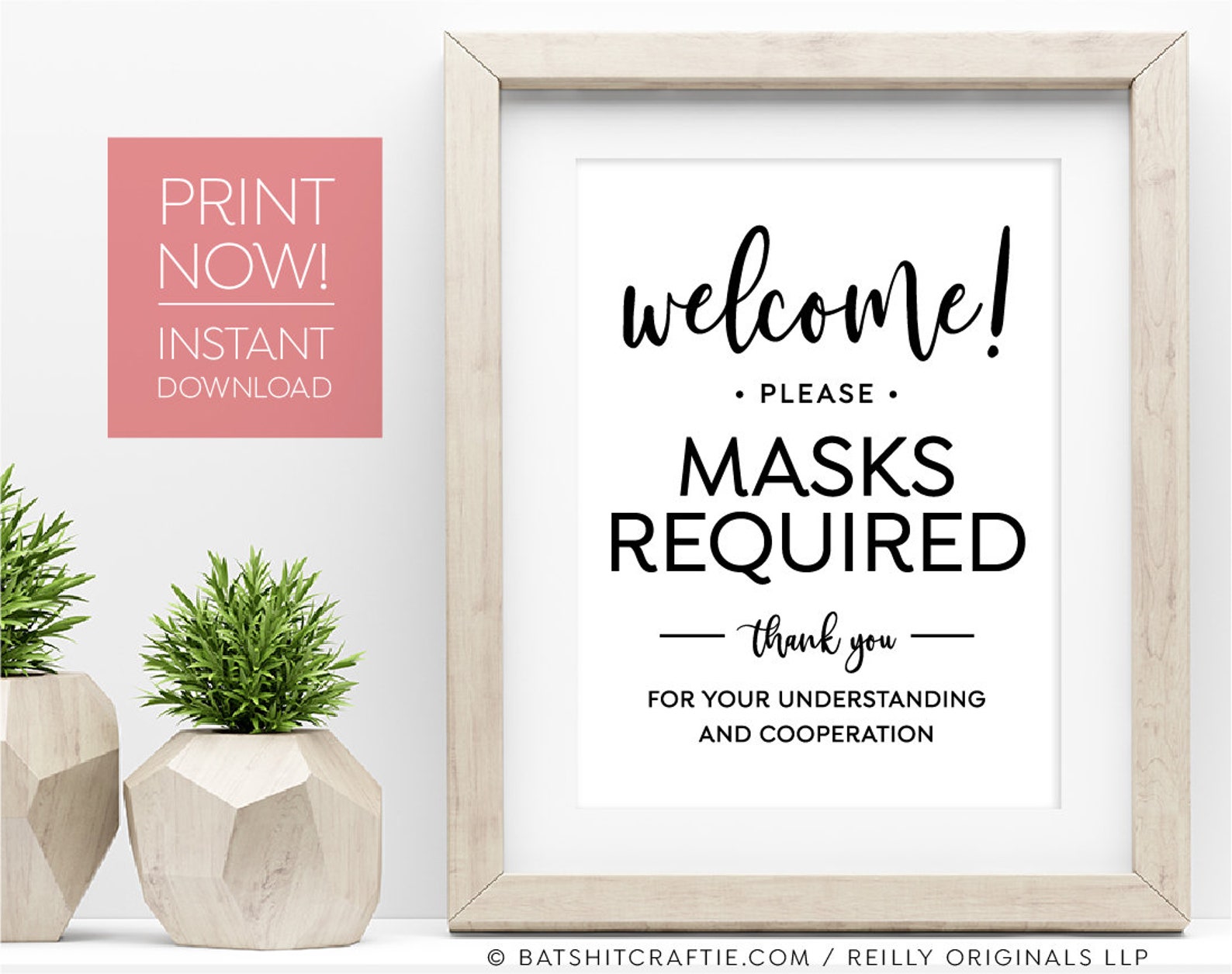 Welcome Masks Required PRINTABLE Sign Cute Script Poster for | Etsy