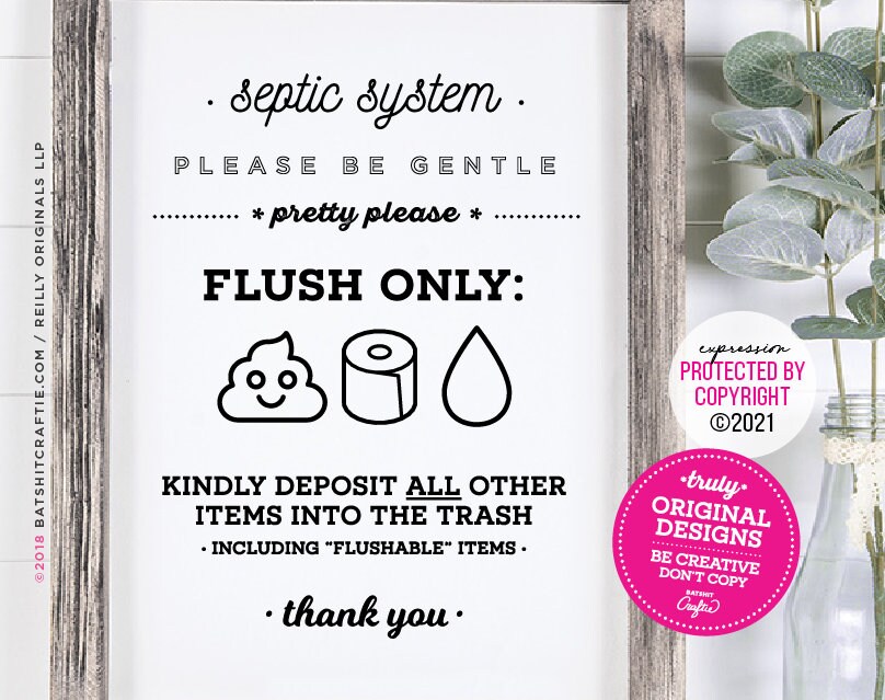 Cute Septic System Printable Sign Now protected by | Etsy