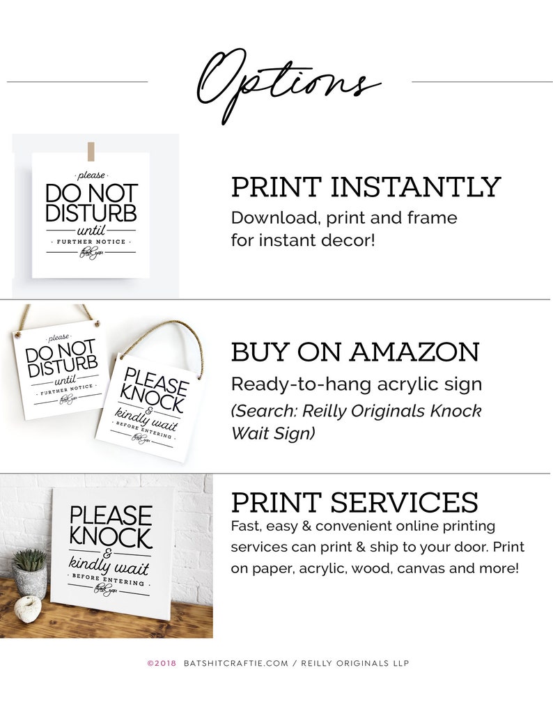 Please Knock and Kindly Wait Do Not Disturb Signs Print - Etsy