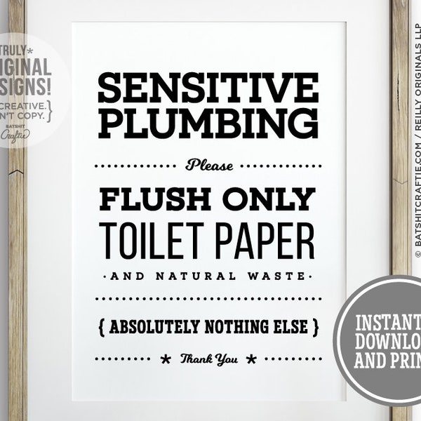 Printable Please Do Not Flush Feminine Products Sign - Etsy