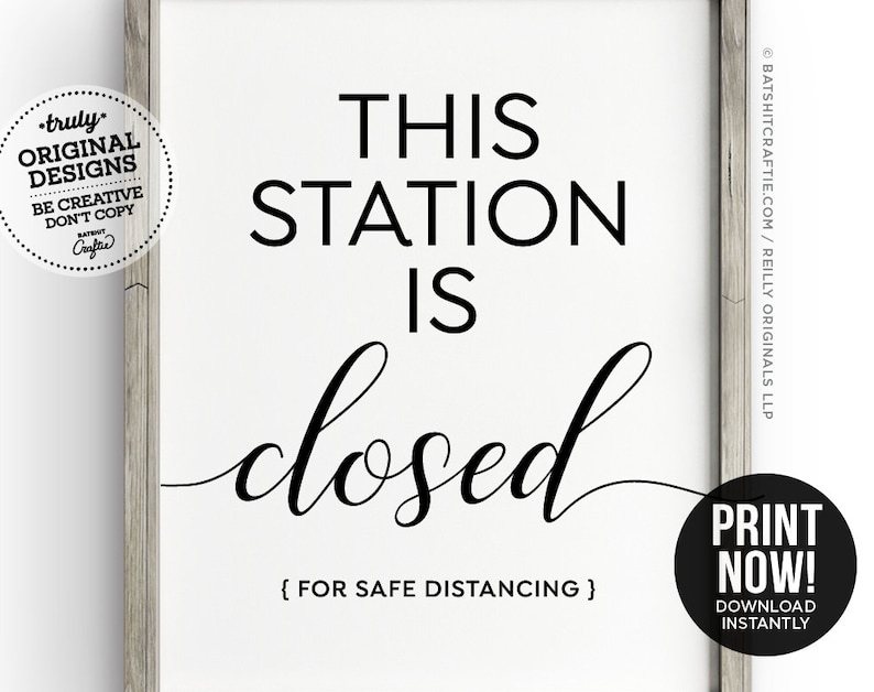 Station Closed for Safe Distancing PRINTABLE SIGN Office - Etsy