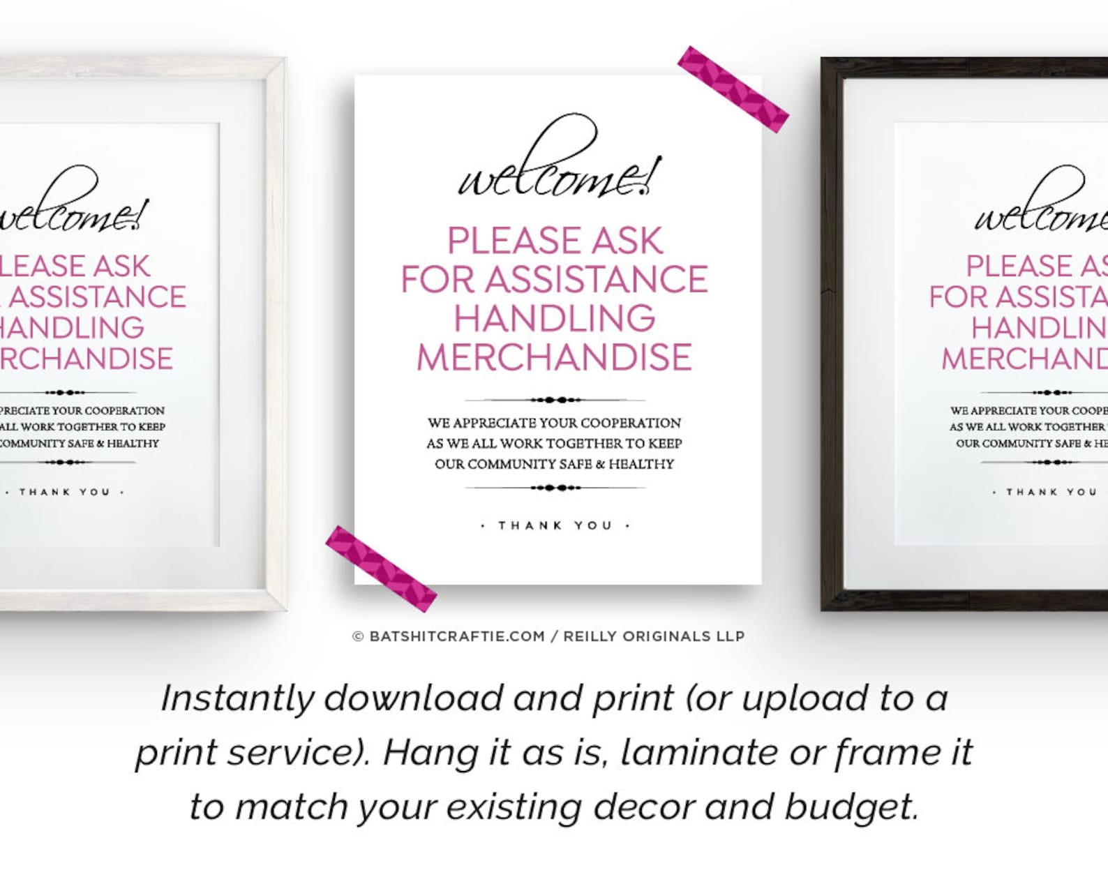 Please Ask for Assistance Handling Merchandise PRINTABLE SIGN ~ Modern ...