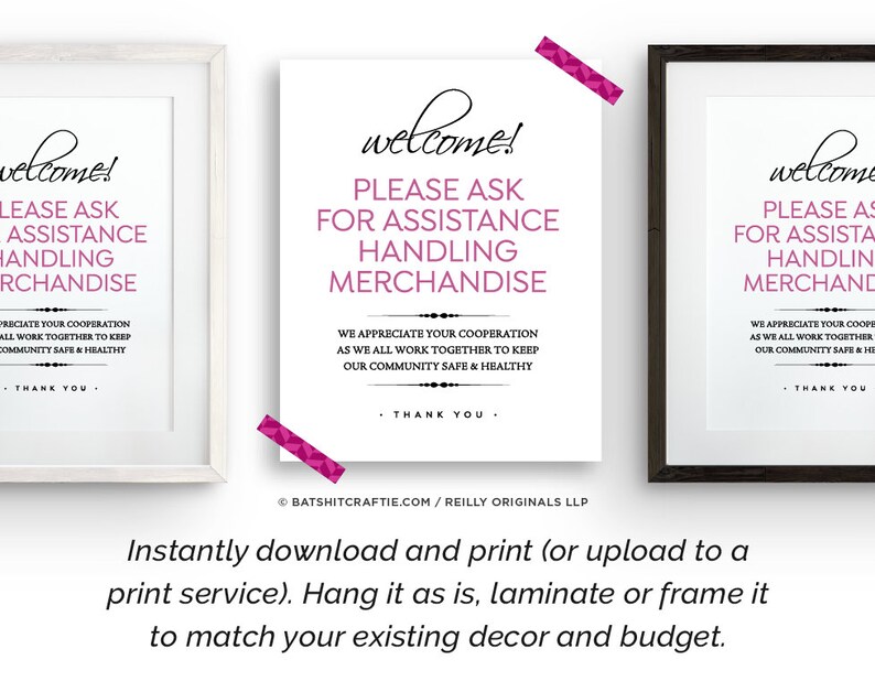 Please Ask for Assistance Handling Merchandise PRINTABLE SIGN - Etsy