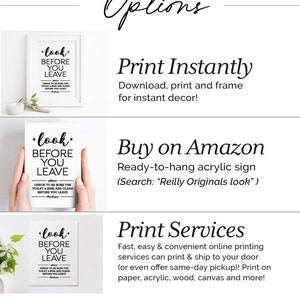 Look Before You Leave! ~ Ready to Ship or Print at Home Instantly ...