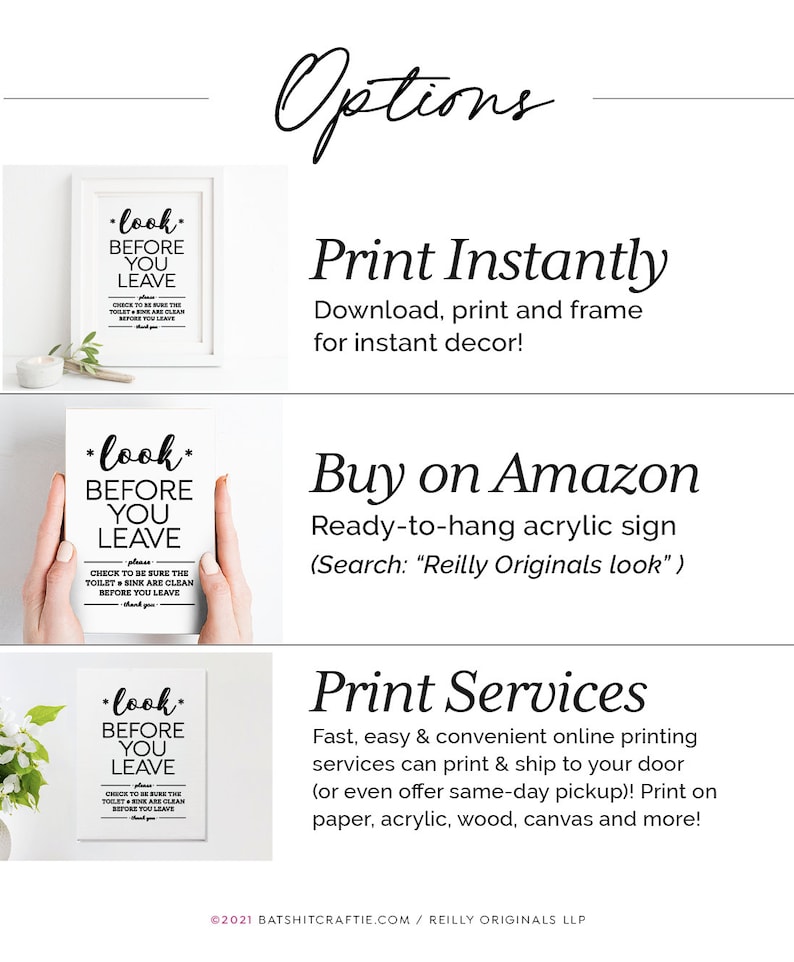 Look Before You Leave Ready to Ship or Print at Home - Etsy