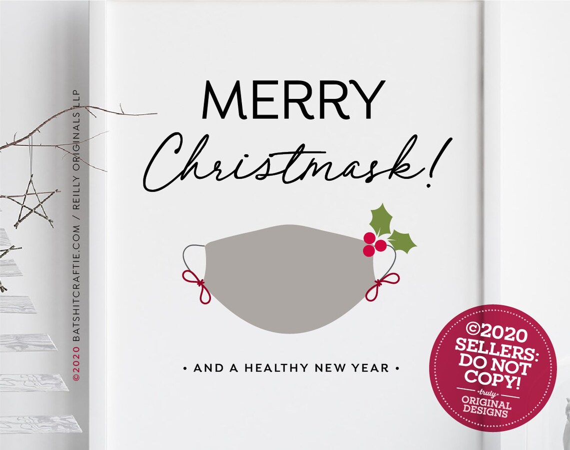 Cute PRINTABLE Sign Spread Christmas Cheer Wear Mask From - Etsy