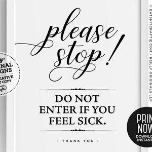 If You Are Sick Do Not Enter Sign - Etsy