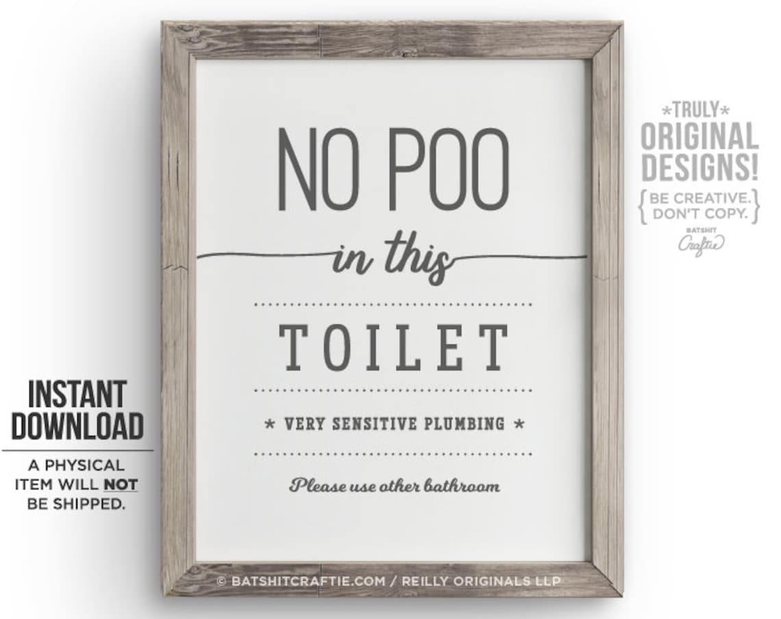 PRINTABLE Do Not Flush Poo Bathroom Sign Poop Septic System - Etsy