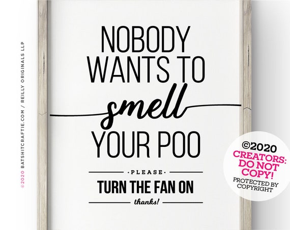 Turn Fan On Bathroom Signs