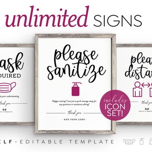 SALE Create Unlimited Custom Printable Signs Fully SELF Editable 5x7 ...