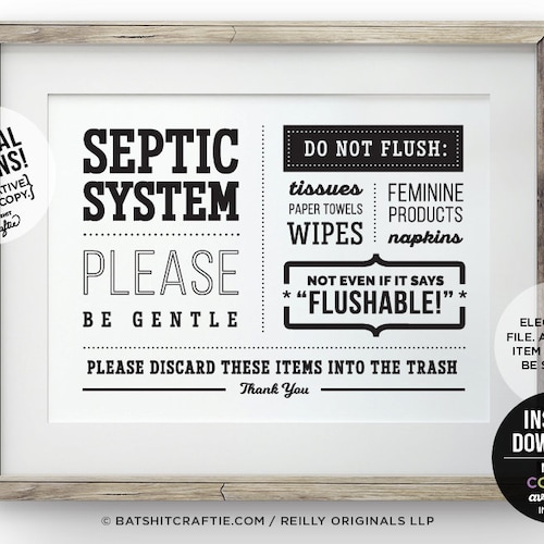Sensitive Pipes PRINTABLE Bathroom Sign Septic System Plumbing - Etsy