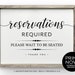 Reservations Required Please Wait to Be Seated PRINTABLE Sign ~ Elegant ...