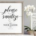 Please Sanitize Elegant PRINTABLE Sign Casual Modern Script ~ for ...