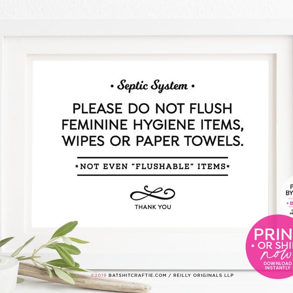 Bathroom Feminine Hygiene Signs - Etsy