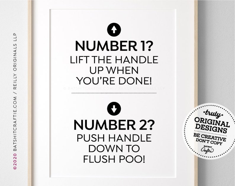 Cute Dual Flush PRINTABLE Bathroom Sign Lift Handle up for - Etsy