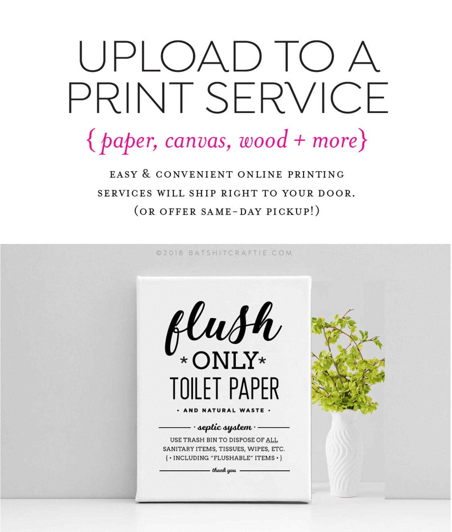 Editable Template Flush Only Toilet Paper & Natural Waste - Etsy