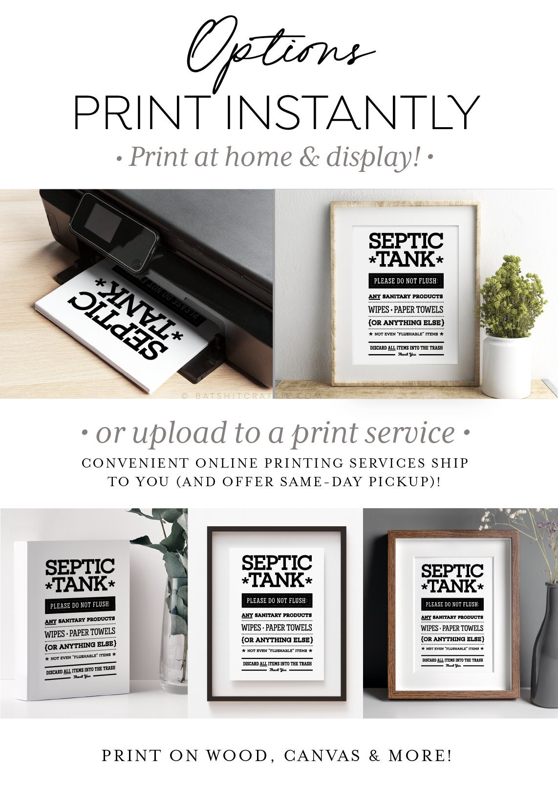 Septic Tank Bathroom Sign INSTANT DOWNLOAD PRINTABLE System Do - Etsy ...