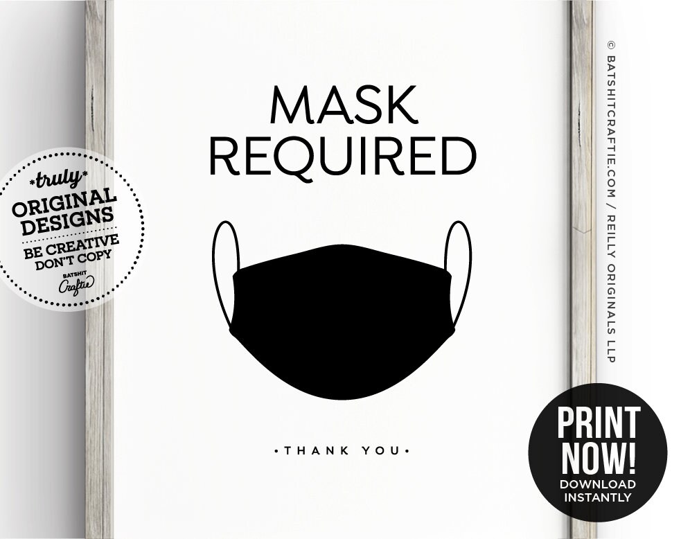 Simple Face Mask Required PRINTABLE SIGN Office Workplace - Etsy