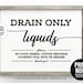 Drain Only Liquids PRINTABLE Kitchen Sink Sign No Food Grease Coffee ...