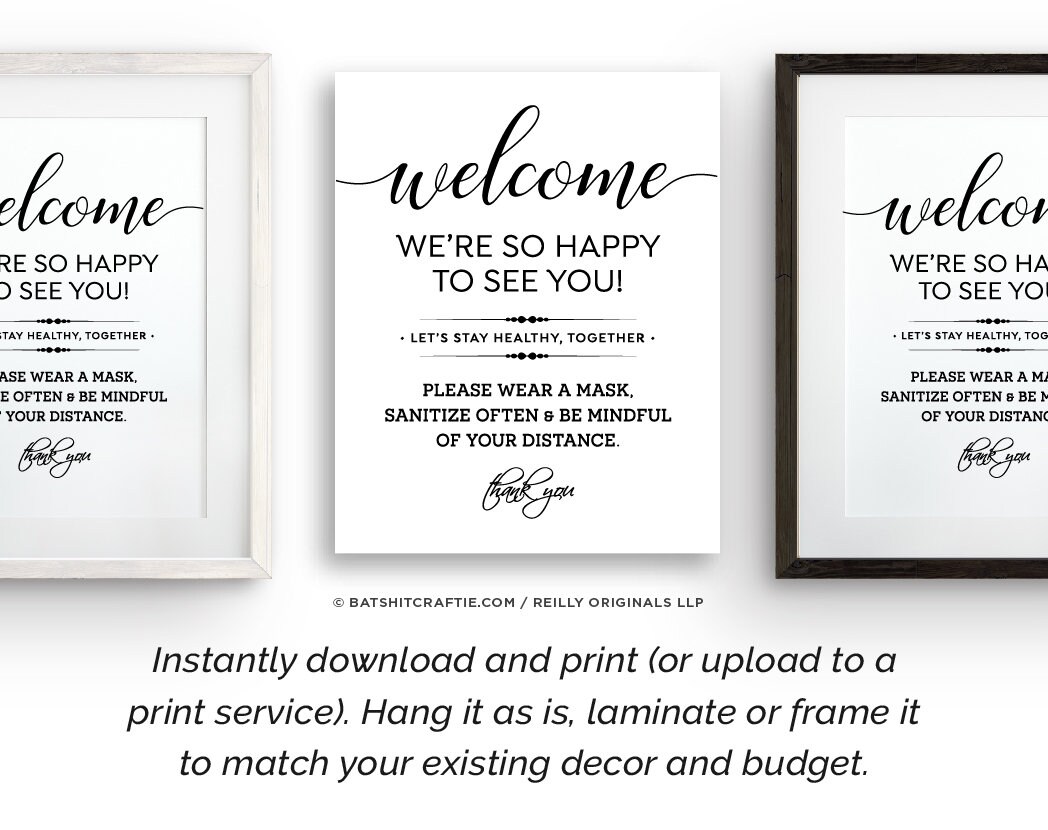 Please Wear a Mask Sanitize Social Distance PRINTABLE Sign - Etsy Canada