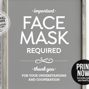 Face Mask Required PRINTABLE SIGN Office Workplace - Etsy