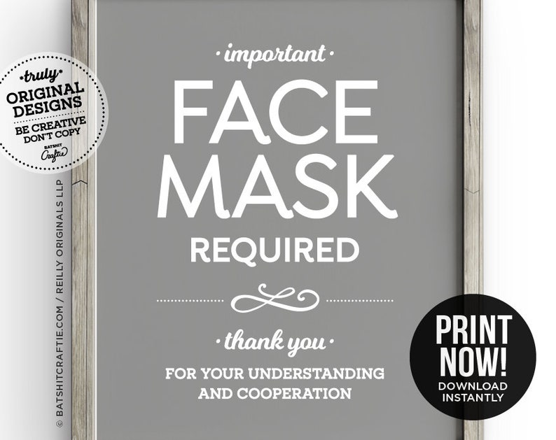 Face Mask Required PRINTABLE SIGN Office Workplace - Etsy