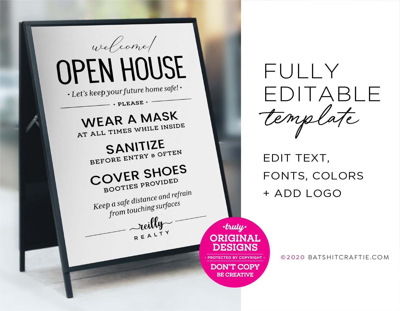 Fully Editable Open House Printable 24x36 A-frame - Etsy