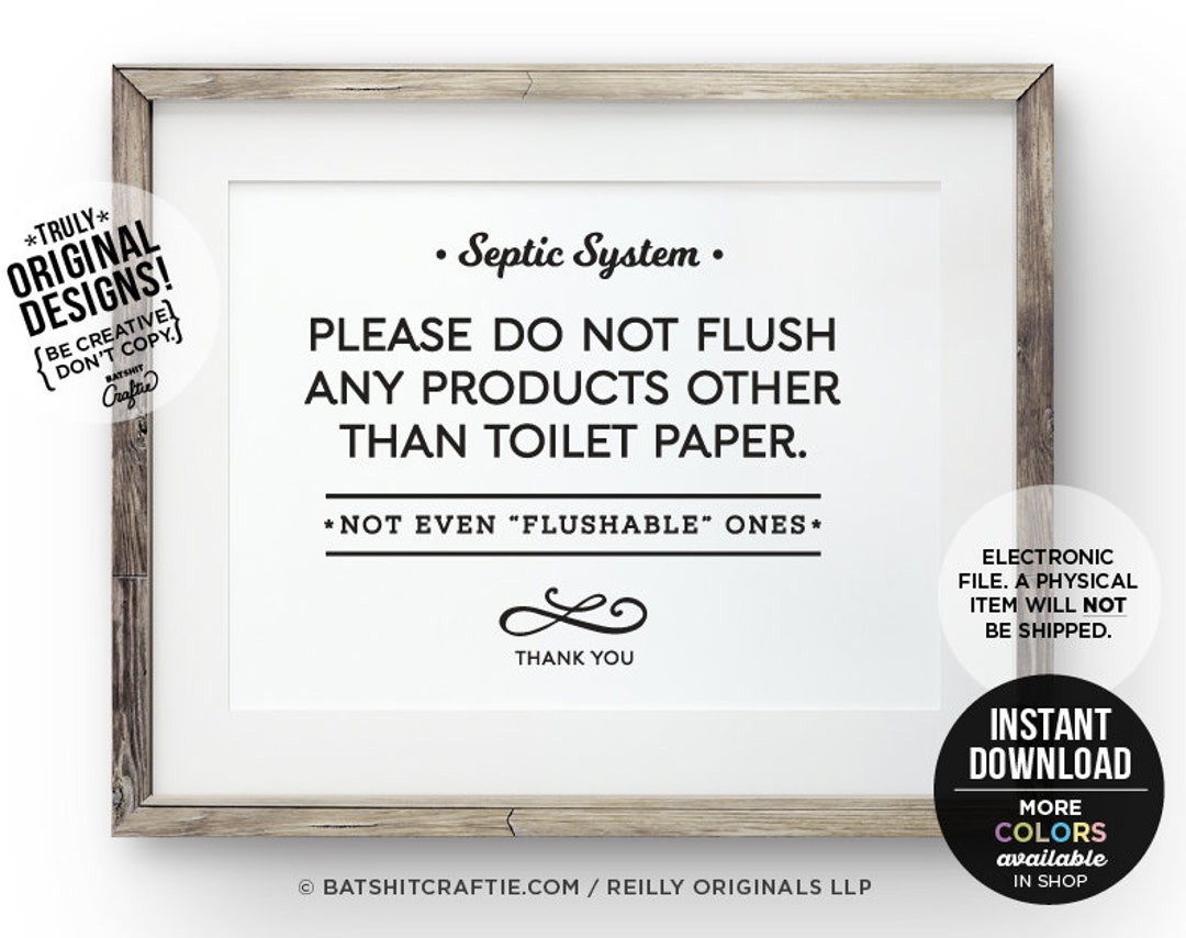 PRINTABLE Septic System Bathroom Sign Please Do Not Flush ~ Cute Home ...
