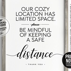 Small Space Social Distancing PRINTABLE SIGN Limited Room - Etsy