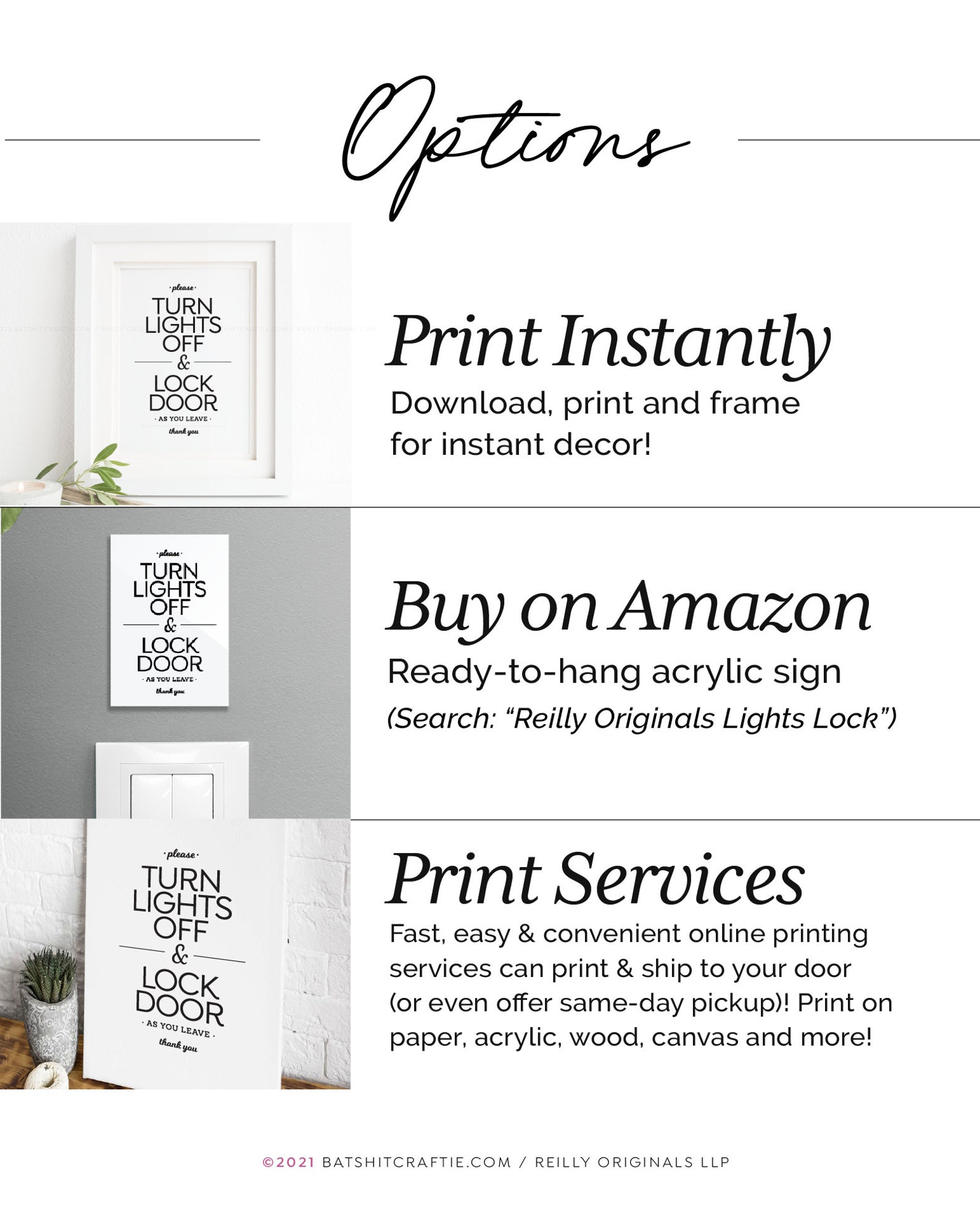 Please Turn Lights off & Lock Door Sign Download and Print - Etsy