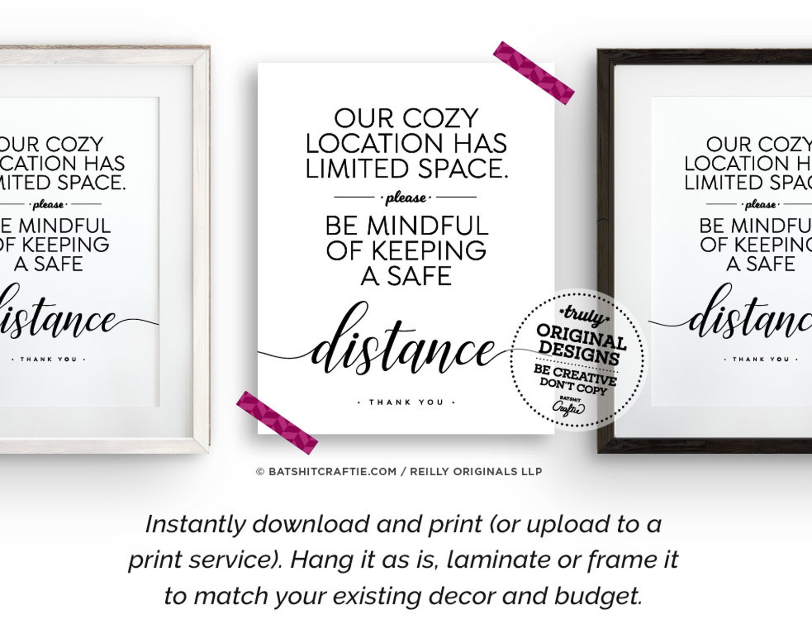 Small Space Social Distancing PRINTABLE SIGN Limited Room | Etsy