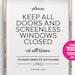 Keep Doors & Screenless Windows Closed to Keep Insects Outside ...