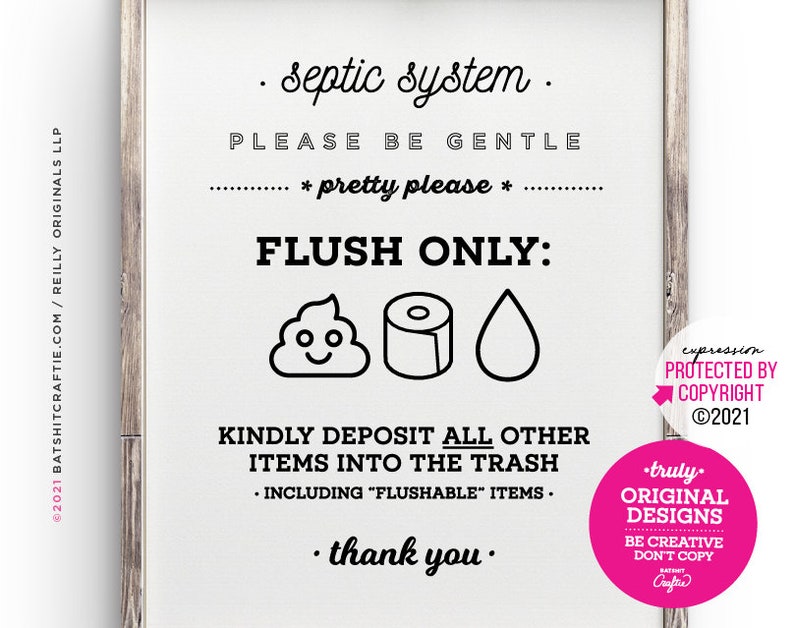 Cute Septic System Printable Sign ~ {now Protected by Copyright ...
