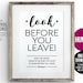 PRINTABLE Look Before You Leave Funny Bathroom Sign Instant Download ...