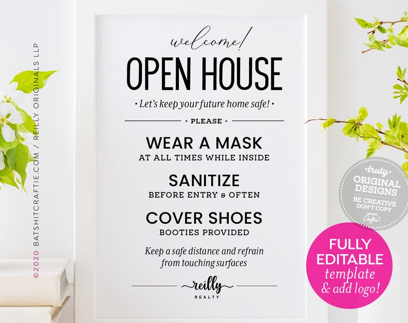Fully Editable PRINTABLE Open House SIGN 8x10 11x14 Wear - Etsy