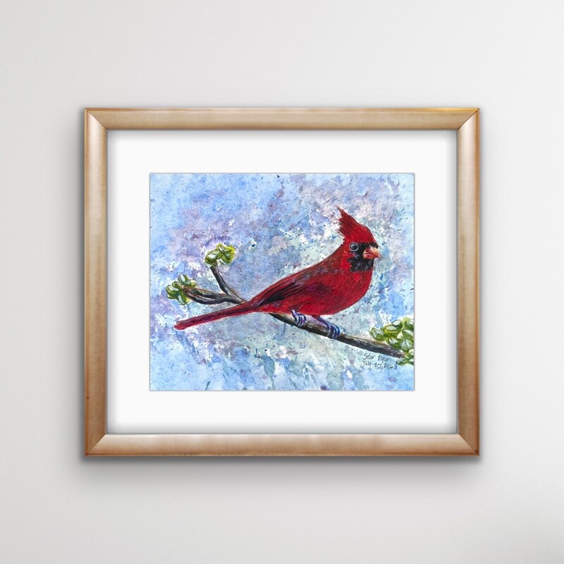 Cardinal Watercolor - Etsy