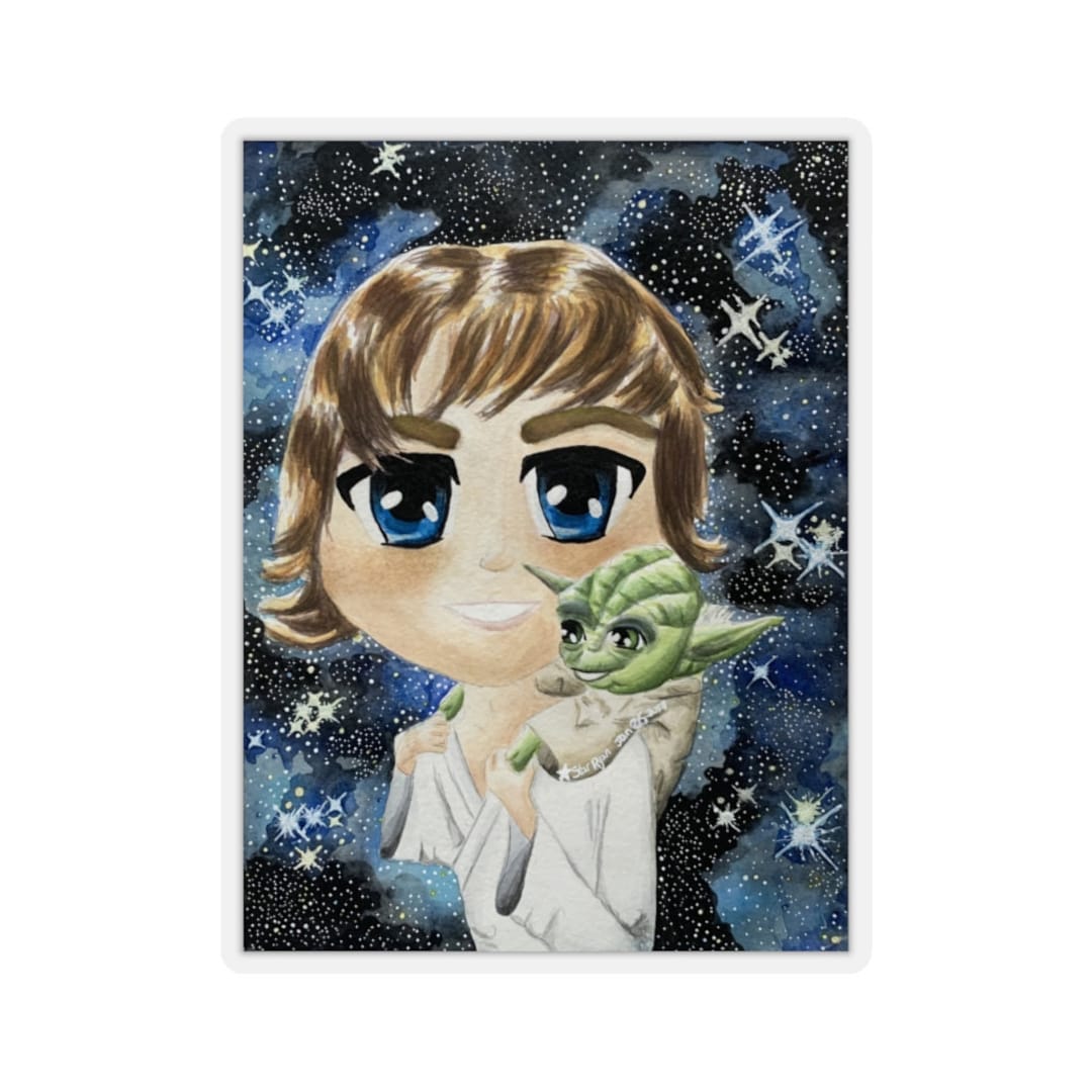 LUKE SKYWALKER STICKER, Luke Skywalker Art Print, Jedi Sticker, Laptop ...