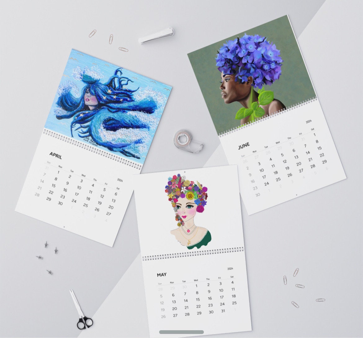 12 Month Flip Calendar With Rhinestones 2026 Wall Calendar Set For 2026 ...
