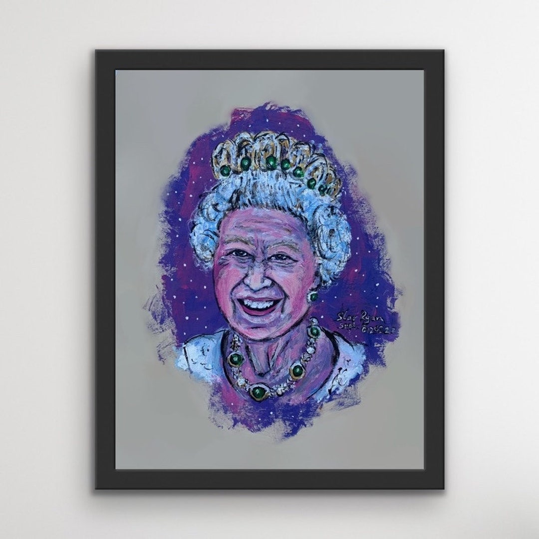 QUEEN PORTRAIT, Queen Painting Queen Elizabeth Gifts, Queen Elizabeth ...