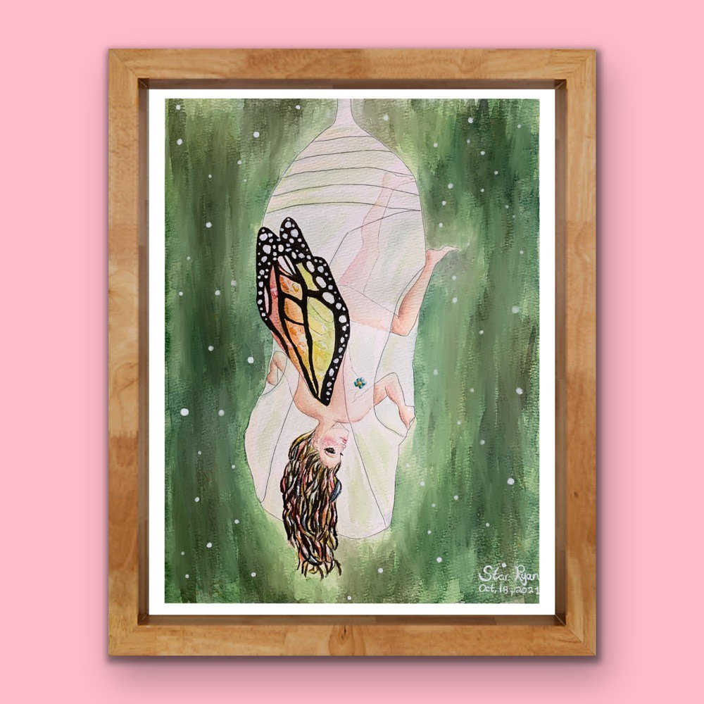 Butterfly Coming Out Of Cocoon Art