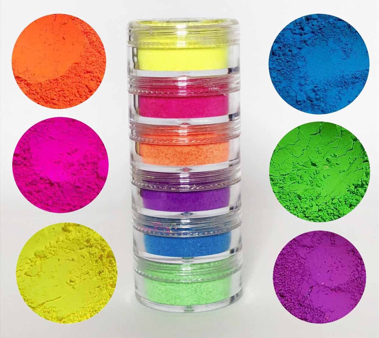 NEON PIGMENTS STACK of 6 Colors, Eyeshadows, Pigment Shadows, Neon ...