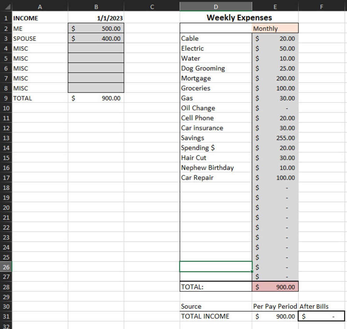 Zero Based Budget Spreadsheet 2023 ZBB23 - Etsy UK