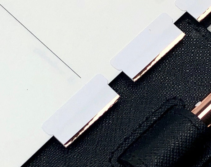Blank Tab Stickers White With Foil Trim - Etsy