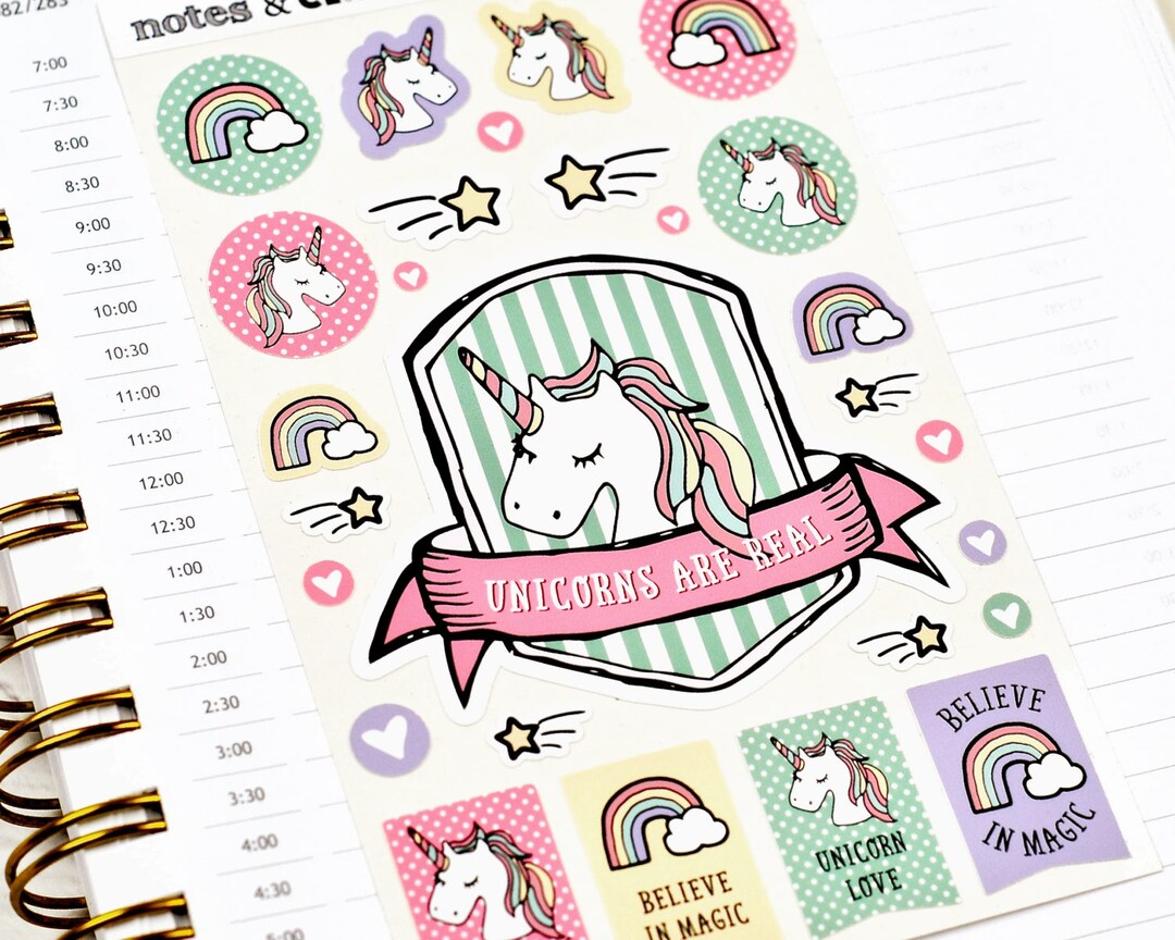 Unicorn Stickers Unicorn Planner Stickers Rainbow Stickers - Etsy UK